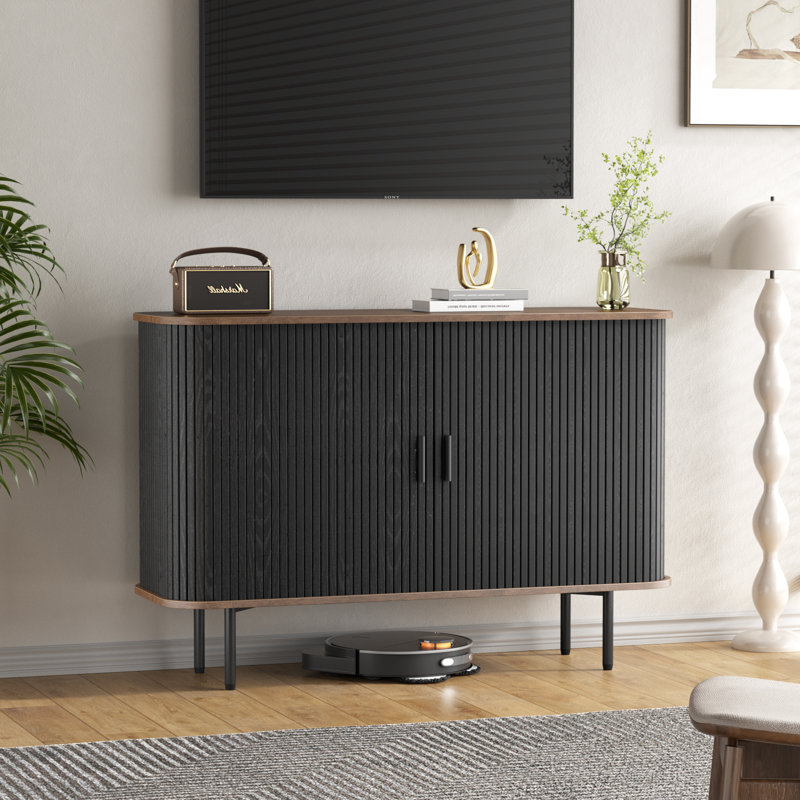 Lilikoi Accent Cabinet George Oliver Color Black Brown Size 32.2 H x 47.2 W x 15.7 D